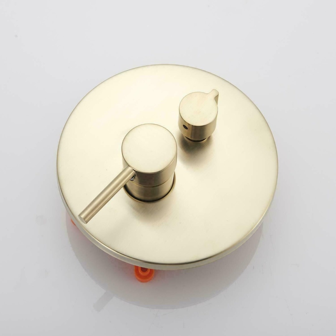 Stijlvolle Douche-sets Kopen? Geborsteld Gouden Douche-set - Rene Houtman