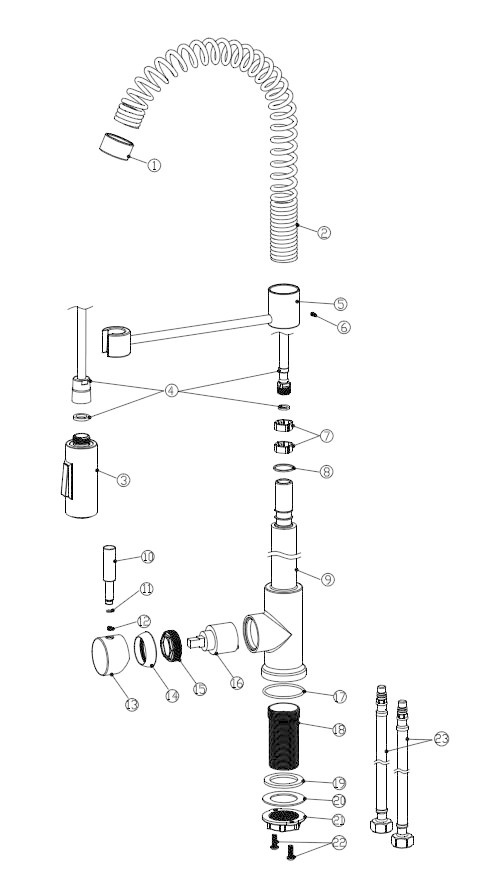 Keukenkranen Kopen? RVS Keukenkraan met Handdouche - H53 cm - Rene Houtman