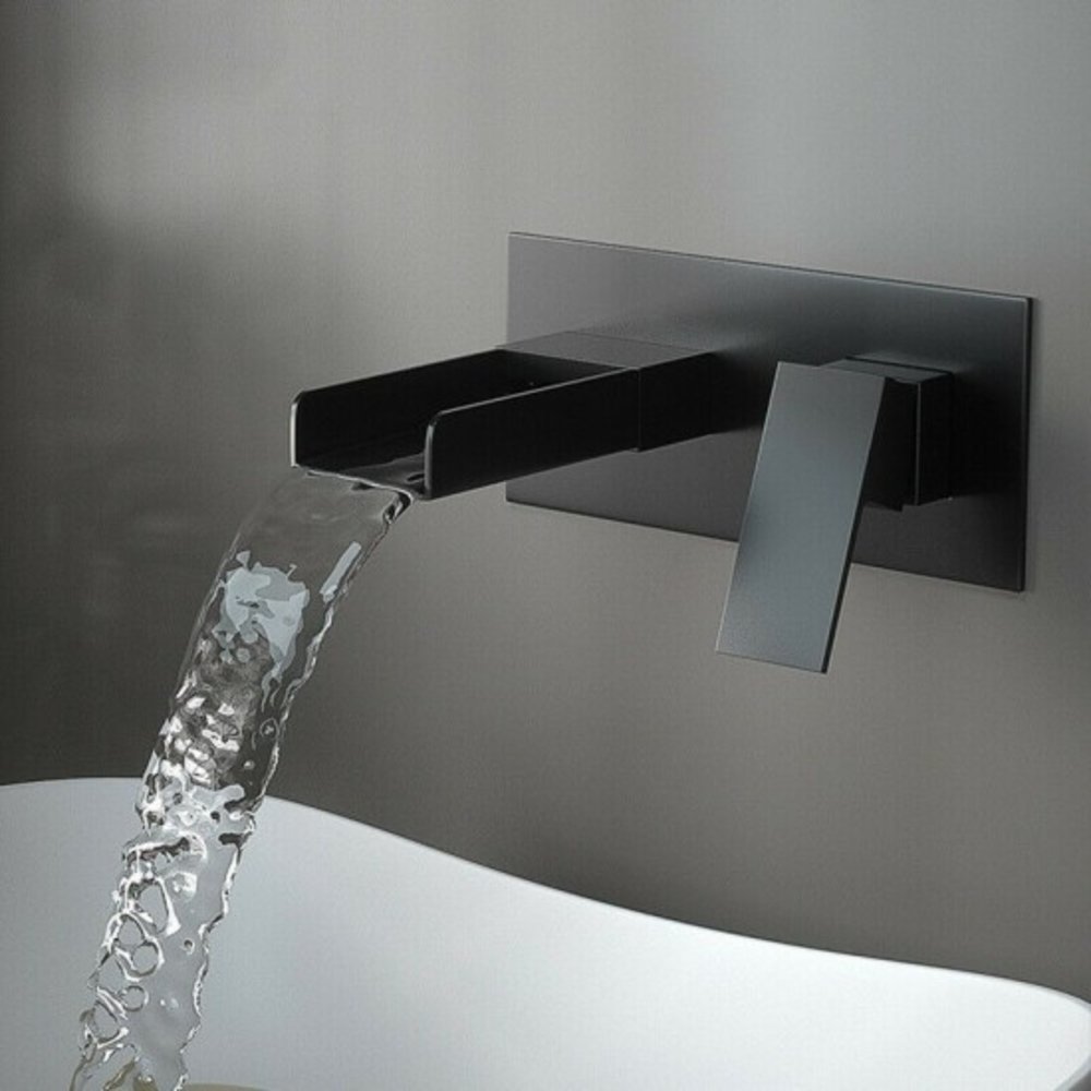 Luxe Waterval Kraan Kopen? Luxe Zwarte Inbouw Waterval Kraan - Rene Houtman