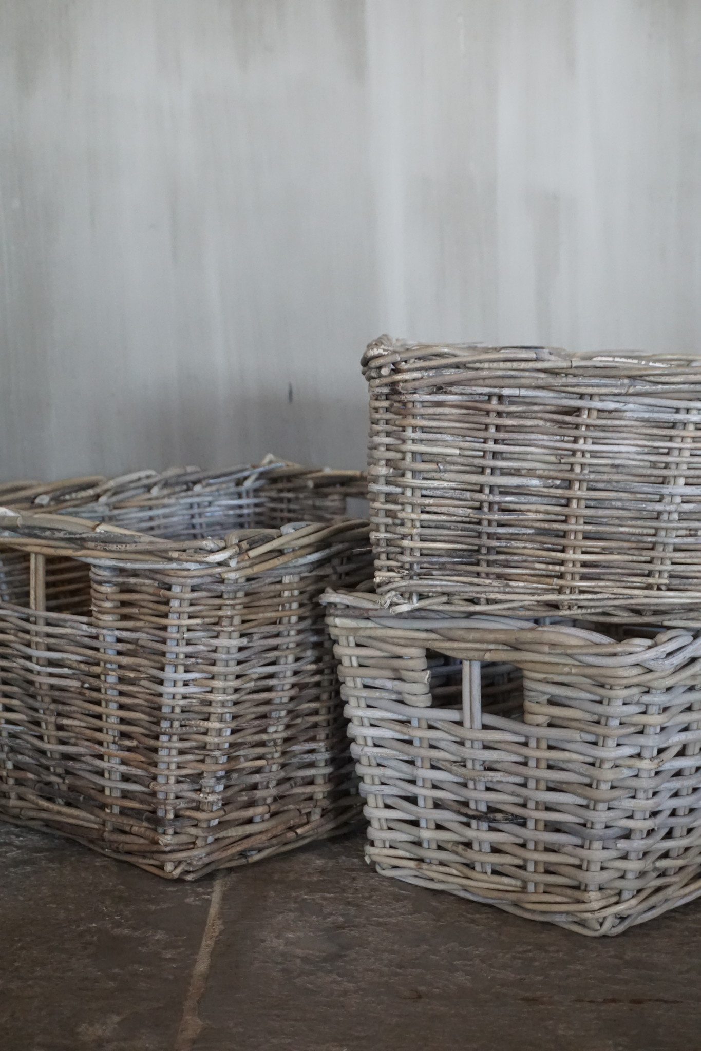 Lademand Rotan Grey L50 x B40 x H30 Cm | Rieten Mand Kopen? | - Rene ...