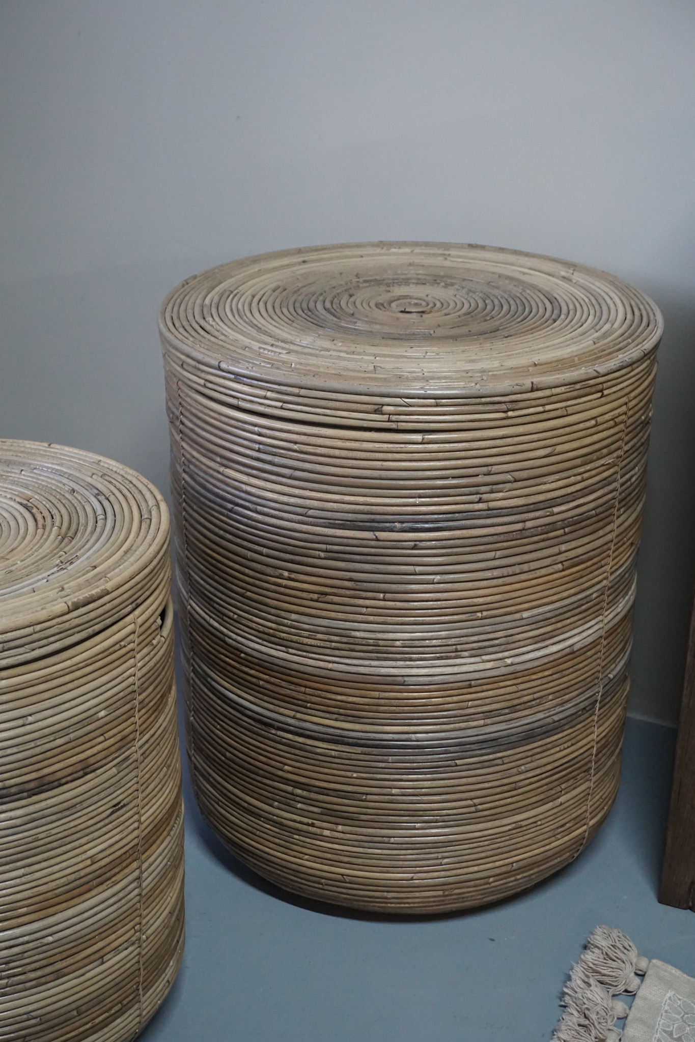 Wasmand Rond Naturel Rotan H66 x D55 cm | Stijlvolle Wasmanden | - Rene ...