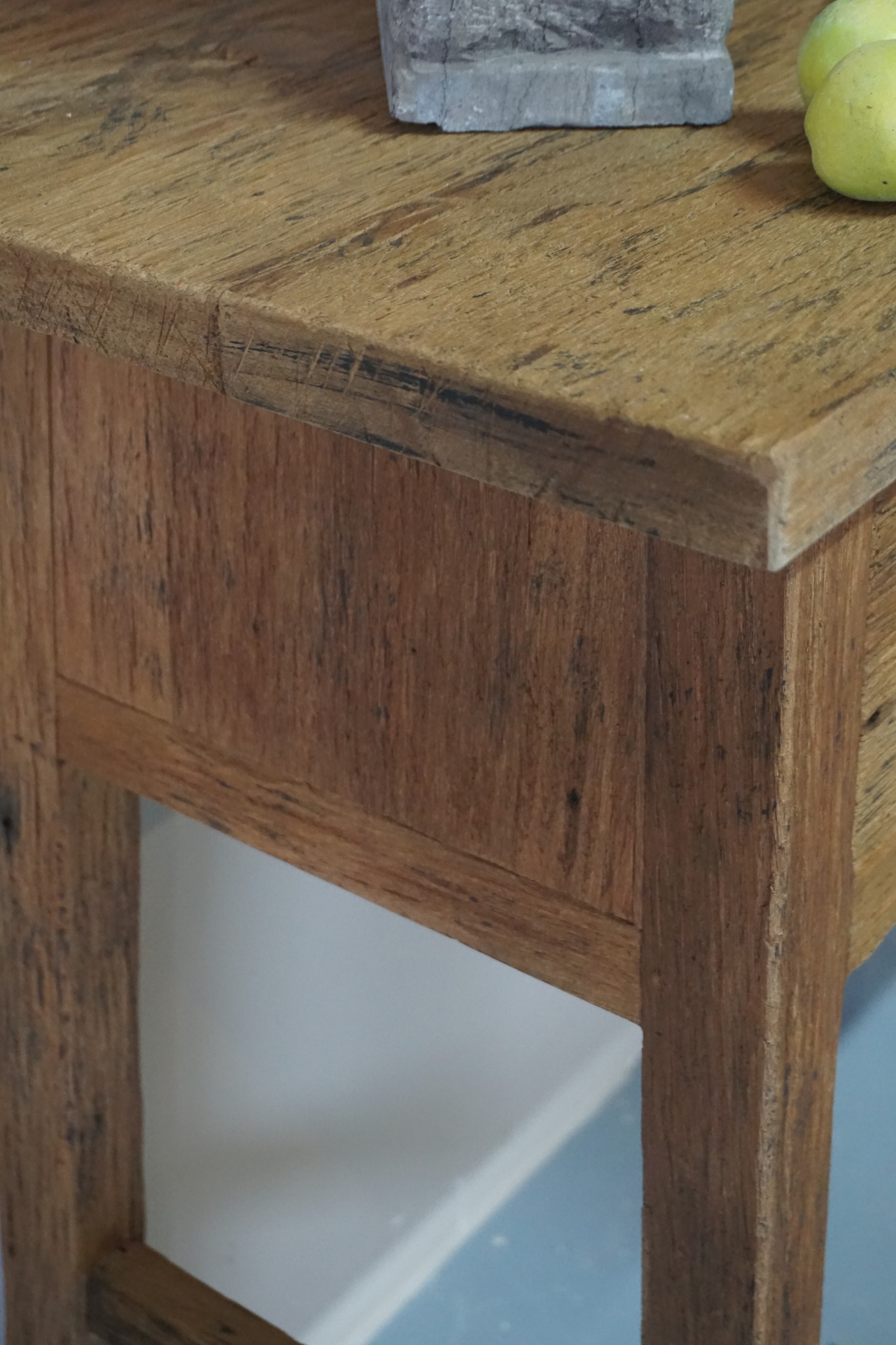 Landelijke Muurtafel Wandtafel Muurtafel Naturel 2 lades H90 cm - Rene ...