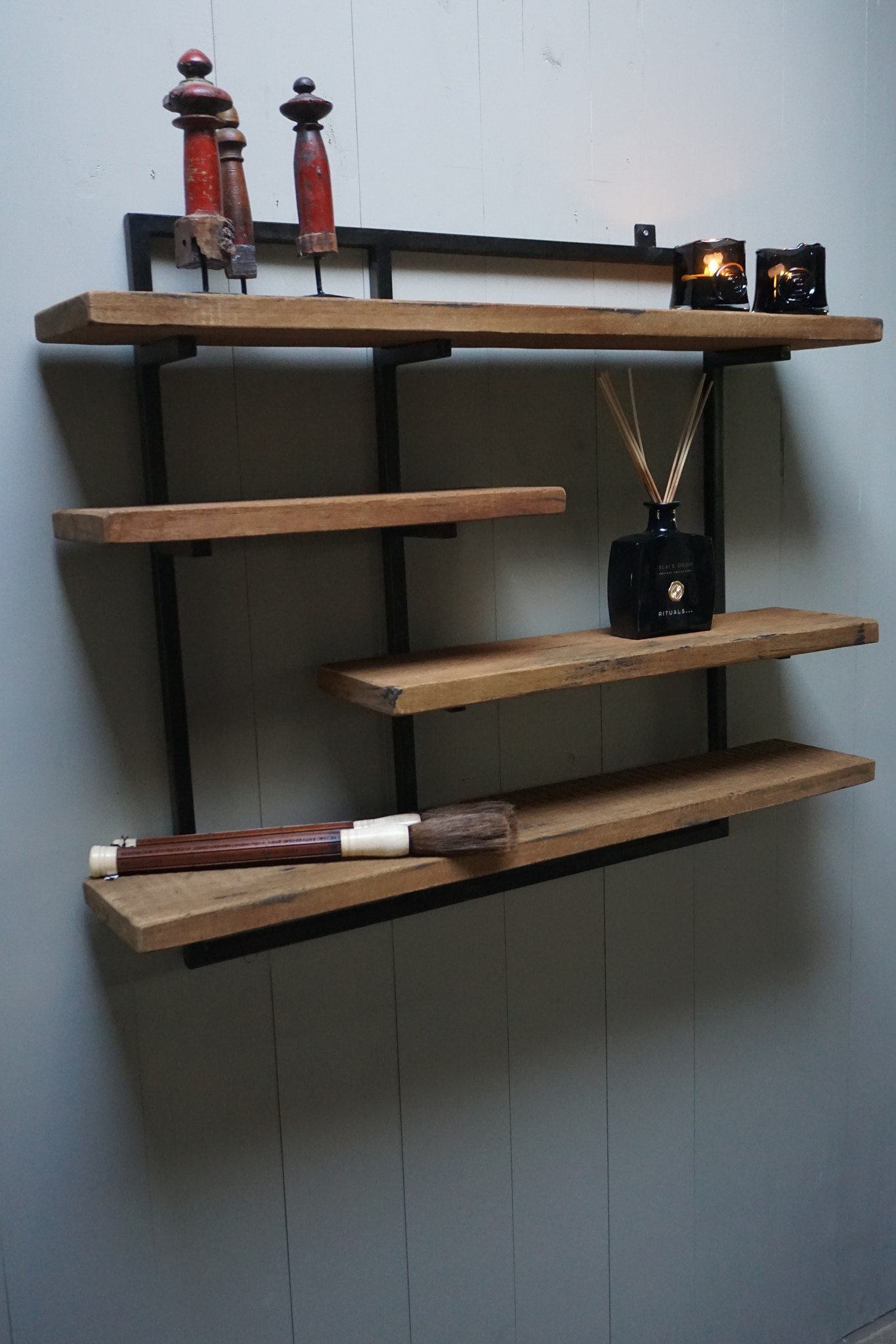 Wandrek Legplanken Metaal Naturel B100xH80 cm - Rene Houtman