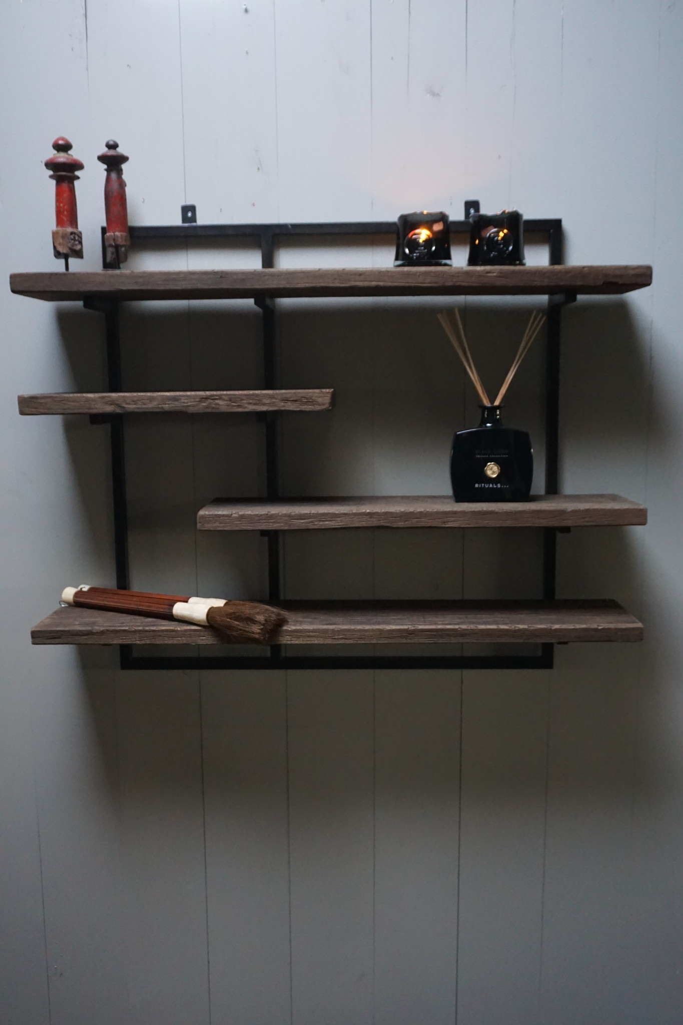 Wandrek Legplanken Metaal Grey B100xH80 cm - Rene Houtman