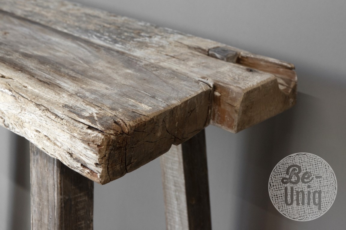 Oud Houten Sidetable | Grey/Naturel | B135 cm - Rene Houtman