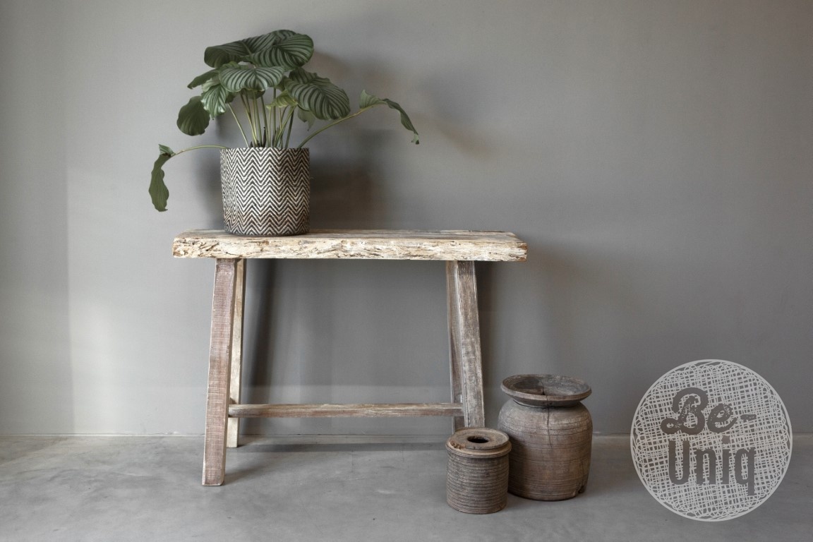 Oud Houten Sidetable | Grey/Naturel | B135 cm - Rene Houtman