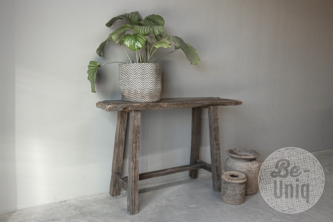 Oud Houten Sidetable | Grey/Naturel | B135 cm - Rene Houtman