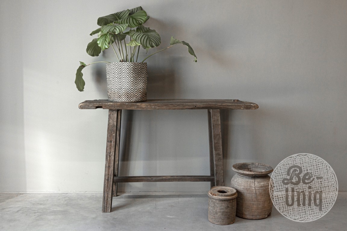 Oud Houten Sidetable | Grey/Naturel | B135 cm - Rene Houtman
