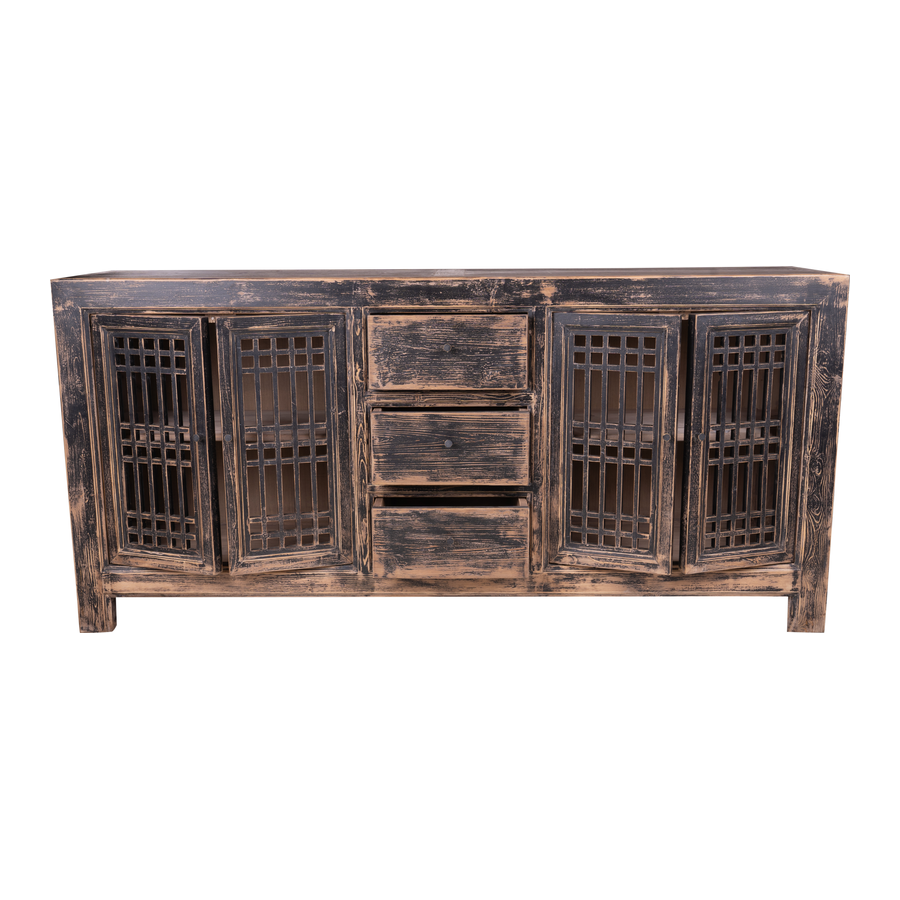 Dressoir India 3 Lades 4-Deurs L200xD45xH95 cm - Rene Houtman