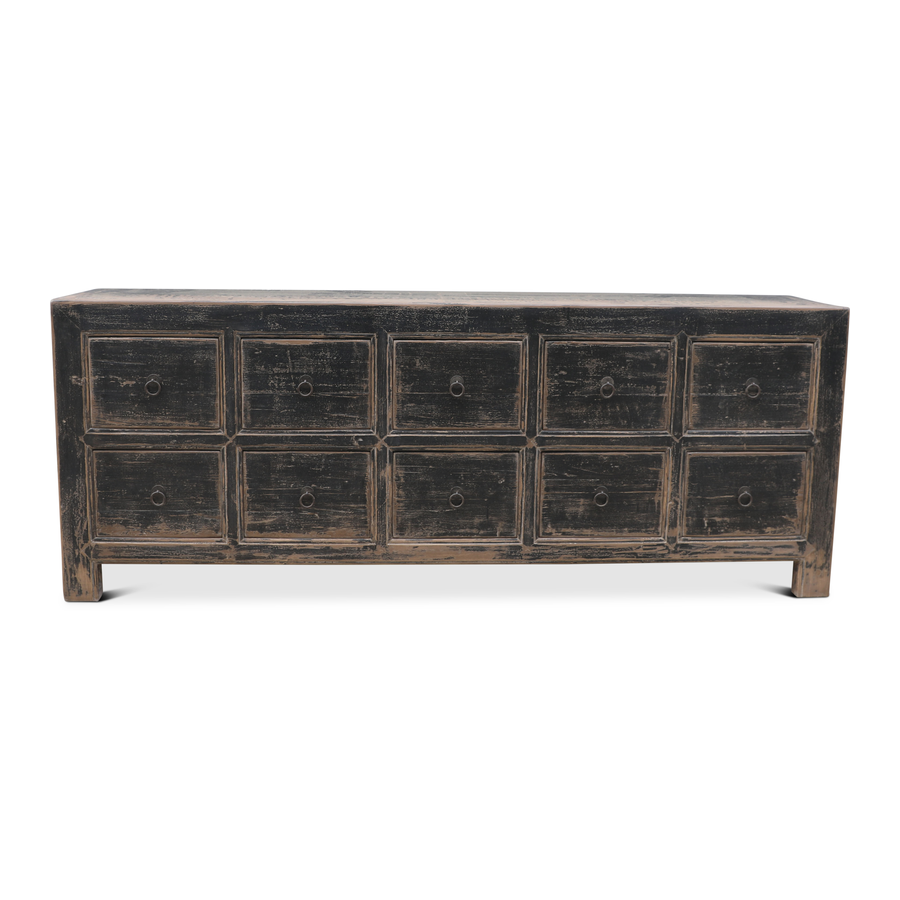 Dressoir 10-Lades Zwart | H85 x B220 x D45 cm - Rene Houtman
