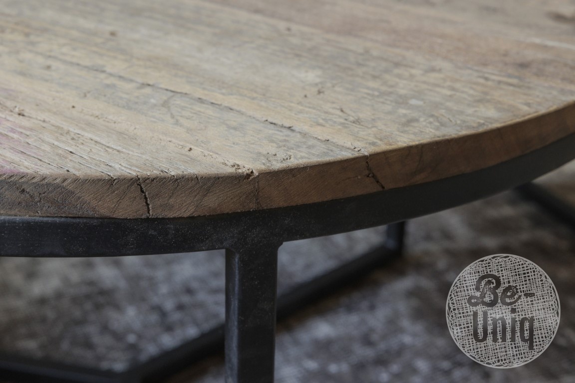 Salontafel Oud Rustiek Hout | Dirk Large | H40 x D75 cm | Rene Houtman ...
