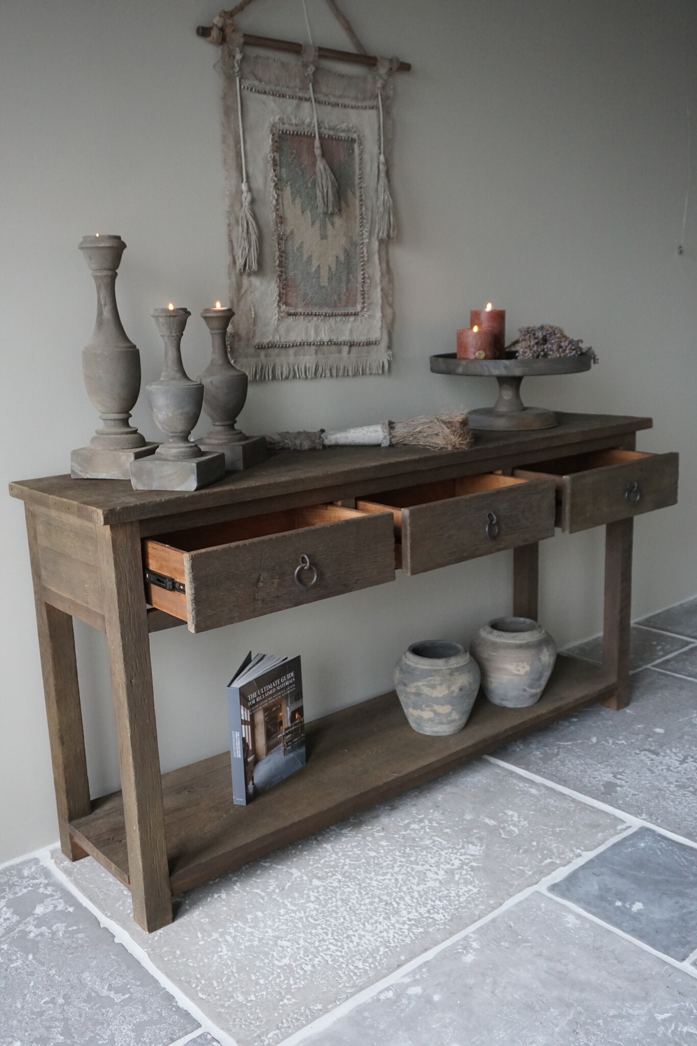 Sidetable | Oud Hout | 3 Lades | H90,5 x B175 x D45 cm | Rene Houtman ...