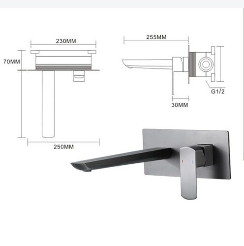 Luxe Inbouwkraan | Gun Metal | Mengkraan | Rene Houtman - Rene Houtman