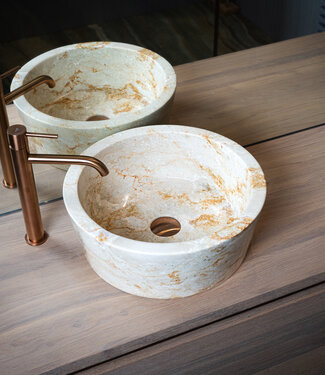 Waskom Kopen? Waskom Bali | Beige | Ø40 x H15 cm | Rene Houtman - Rene ...