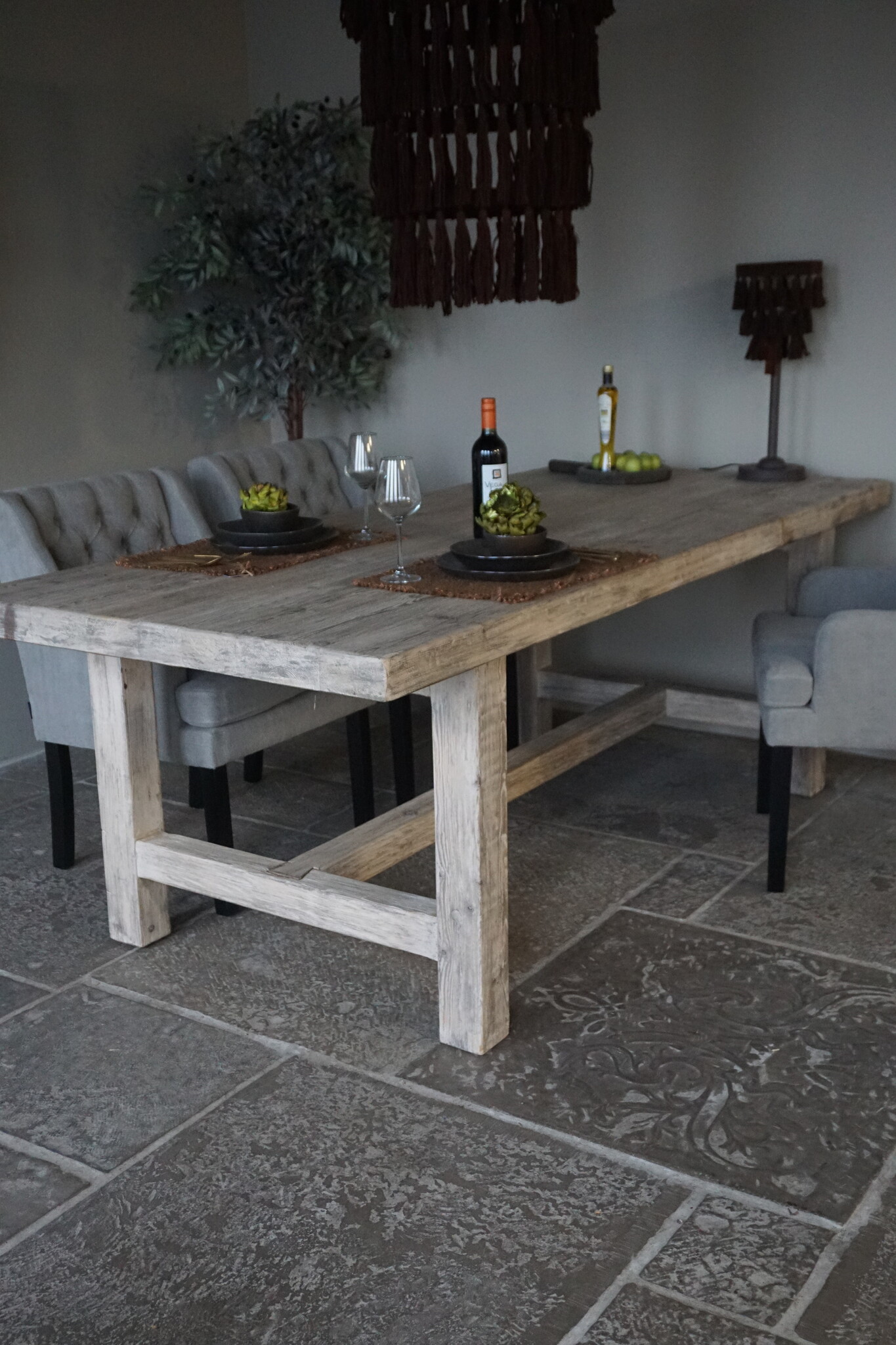 Eetkamertafel Oud Hout L220xB100xH78 Cm - Rene Houtman