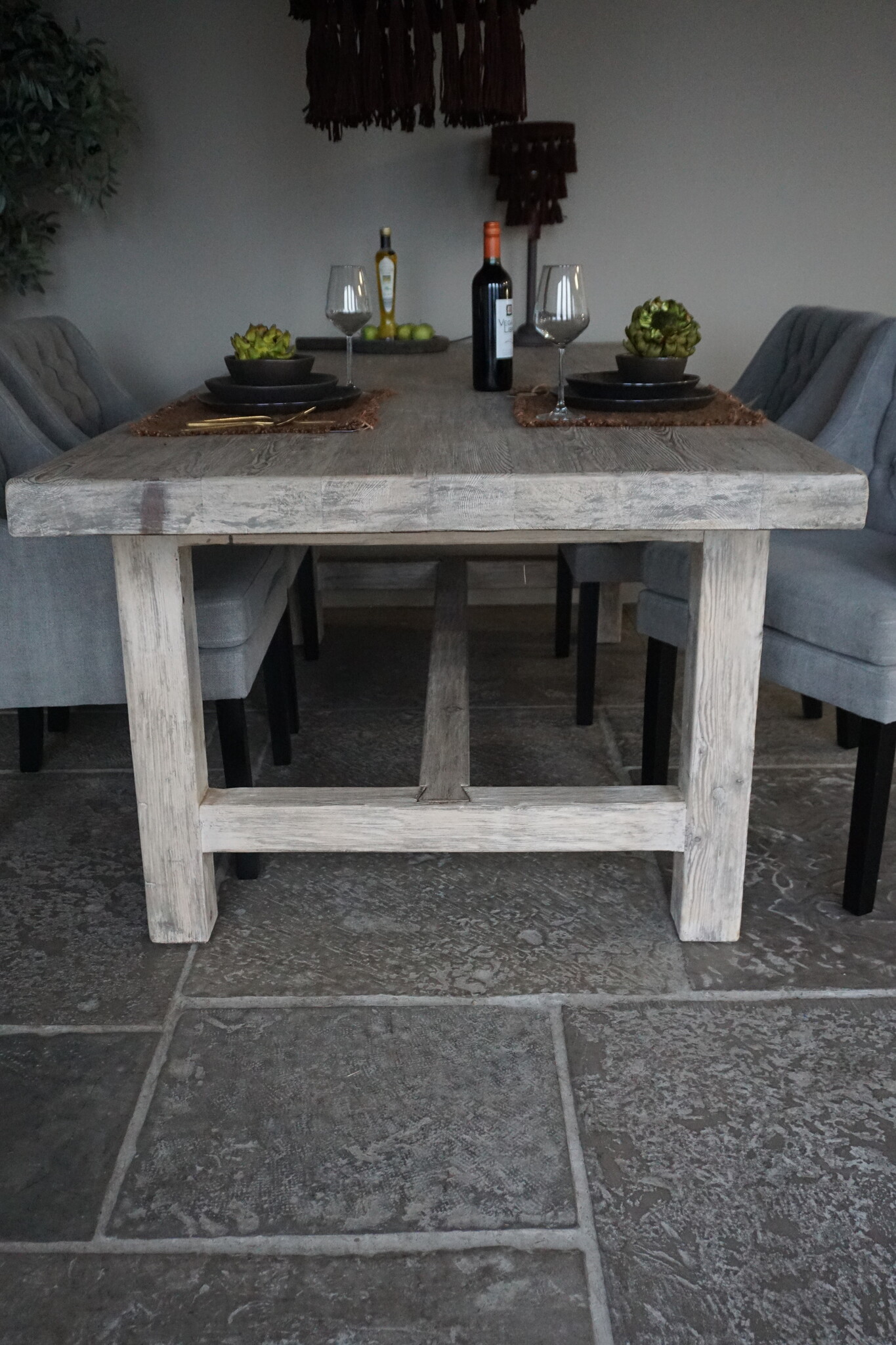 Eetkamertafel Oud Hout L220xB100xH78 Cm - Rene Houtman