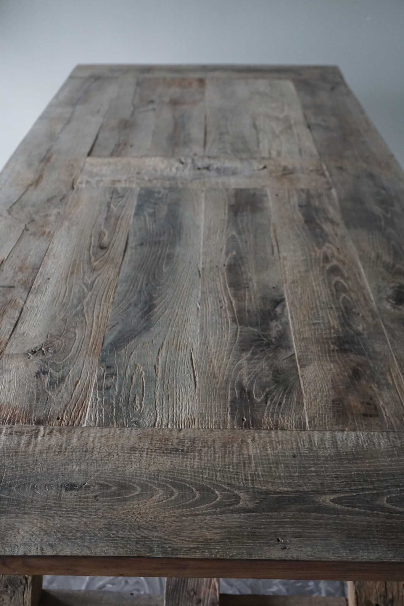 Oud Eikenhouten Tafel | L220 x B100 x H79 cm | Massief Wagonhout ...