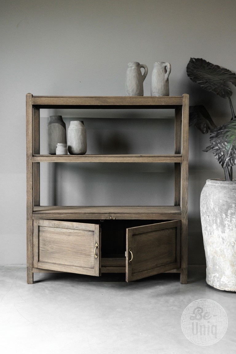 Oud Rek Met Deuren | Rustiek Verweerd | H145xB122xD40 cm - Rene Houtman