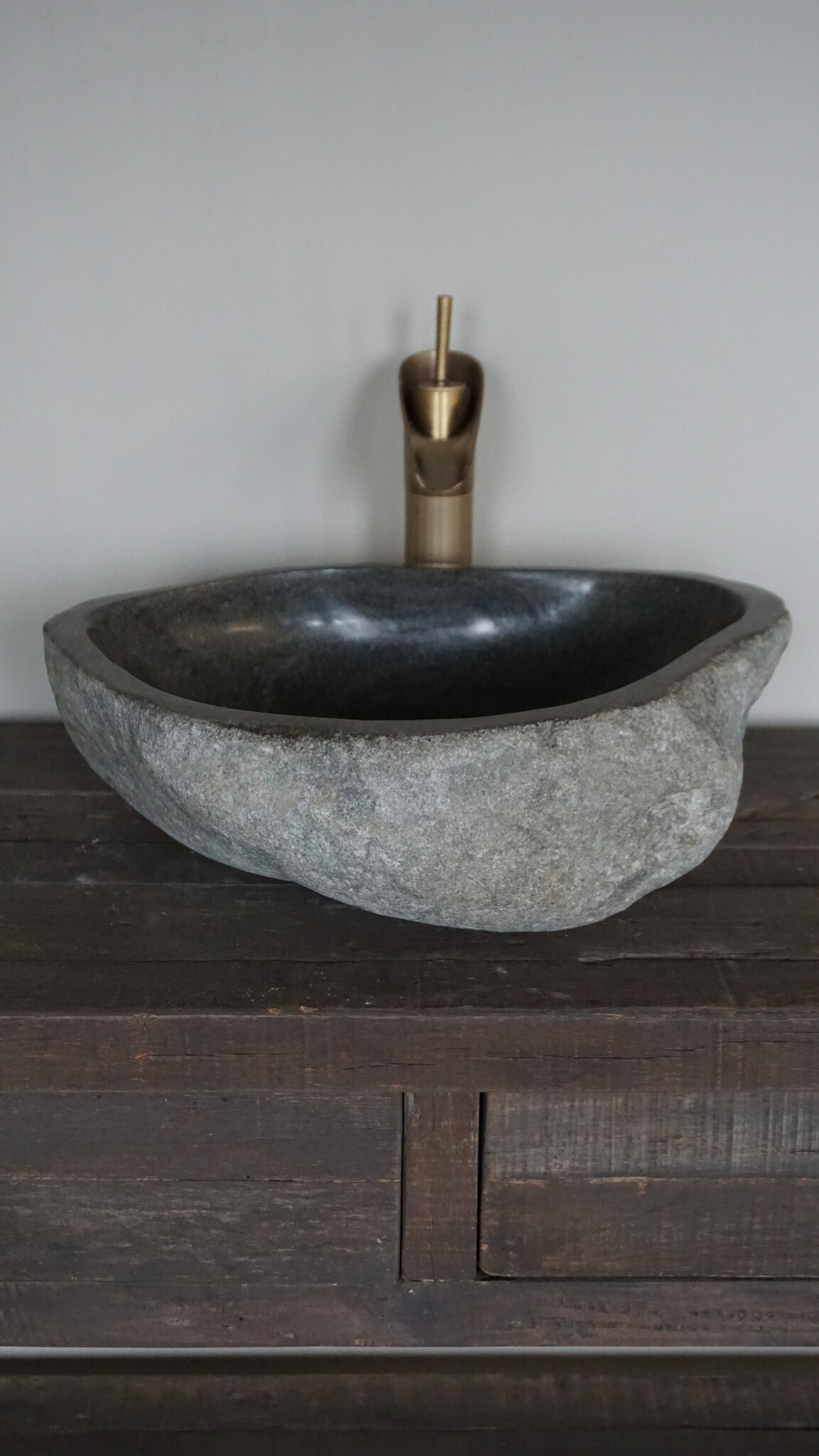 Grote Stenen Waskom + Spoelgat | H14,5 x B45 x D37 cm | Uniek Item ...