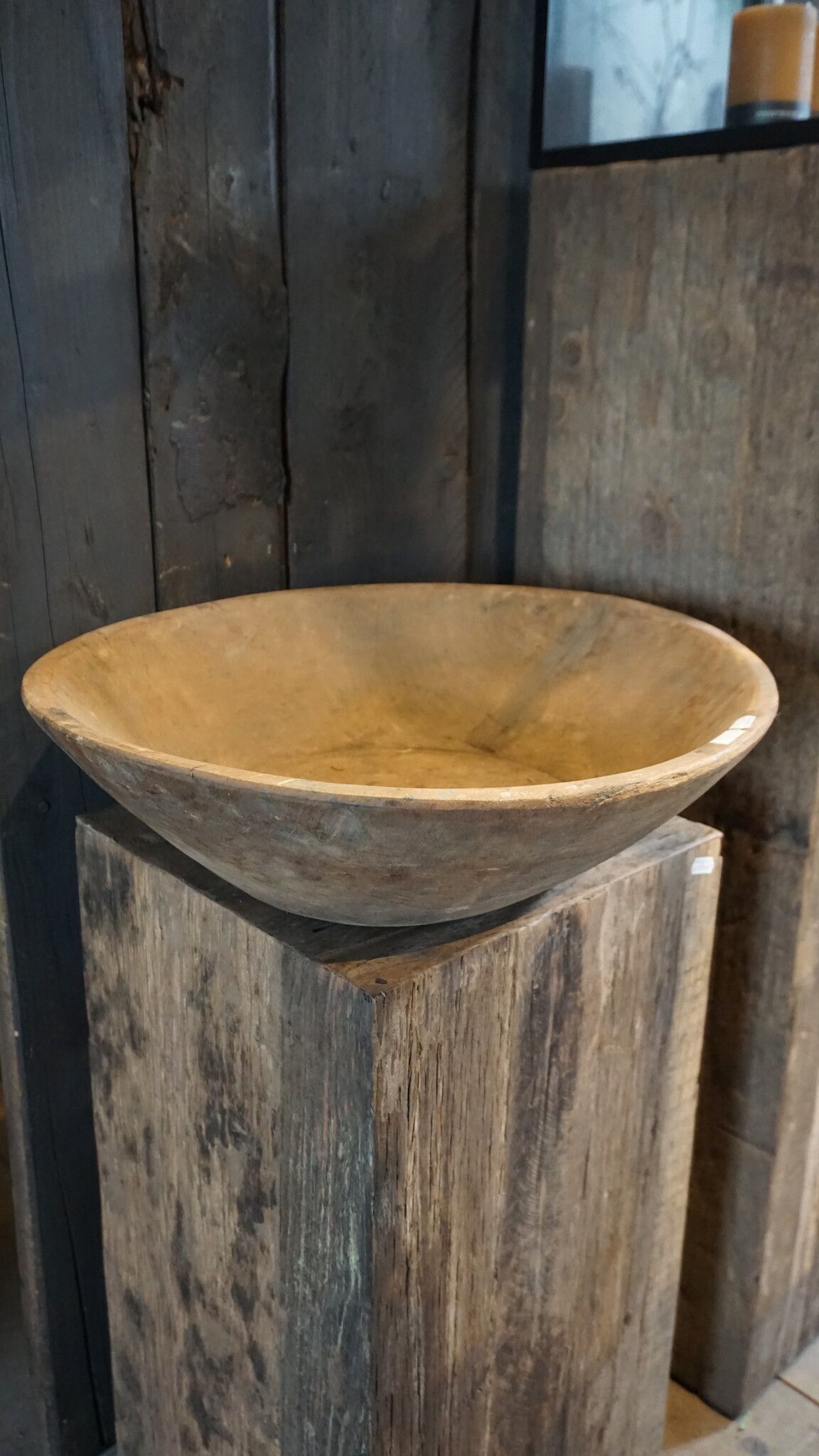 Chapati Schaal | Oud Hout | H14 x D51 cm | Rene Houtman INterieurs ...