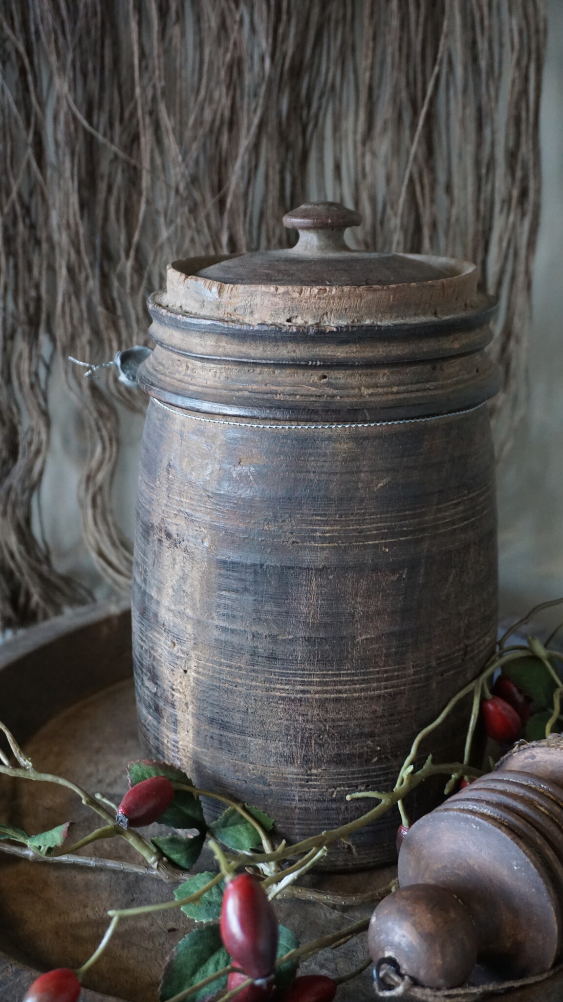 Nepalese Houten Kruik/Pot | H24 x D14 cm | Uniek Item! | Rene Houtman ...