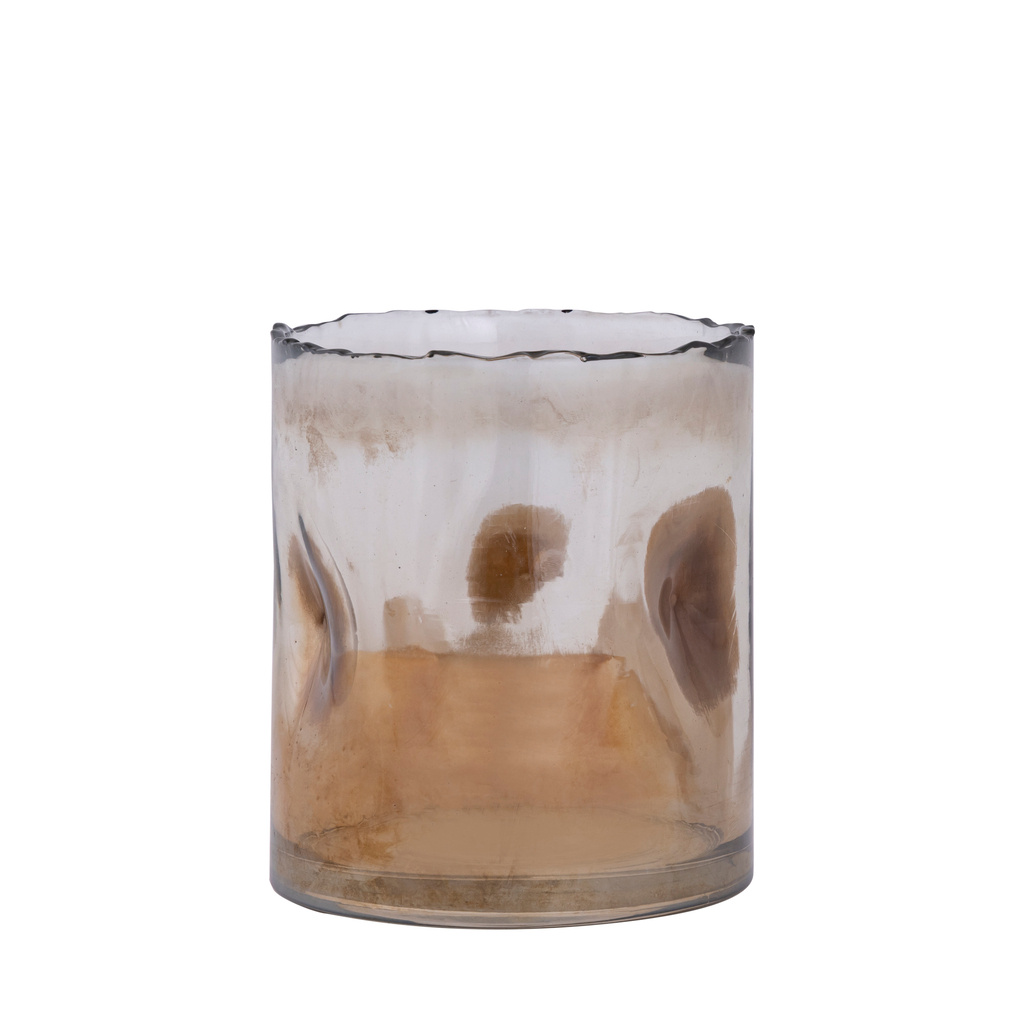 Alyson Brown glazen stormlicht met ronde deukjes S - Rene Houtman