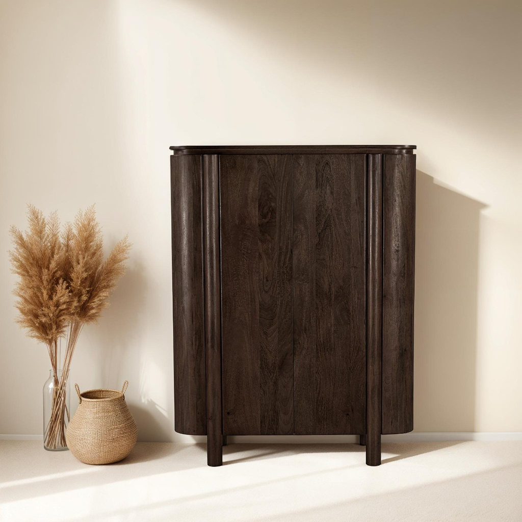 Salano Kast 2-Deurs Bruin Ronde Hoeken 150x116x43 cm - Rene Houtman