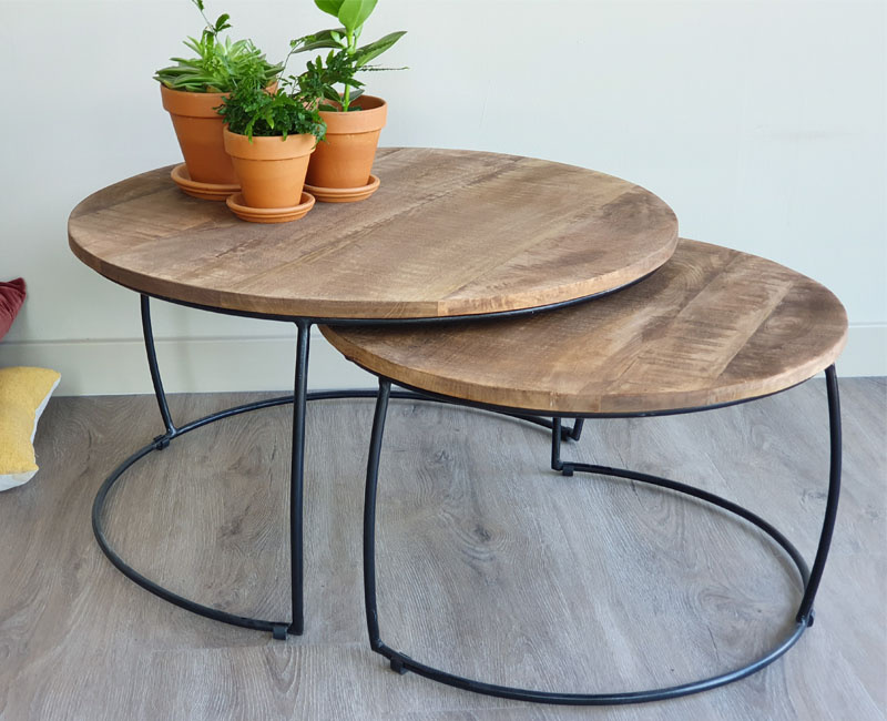 Salontafel Emma Set van 2 Mangohout - Rene Houtman