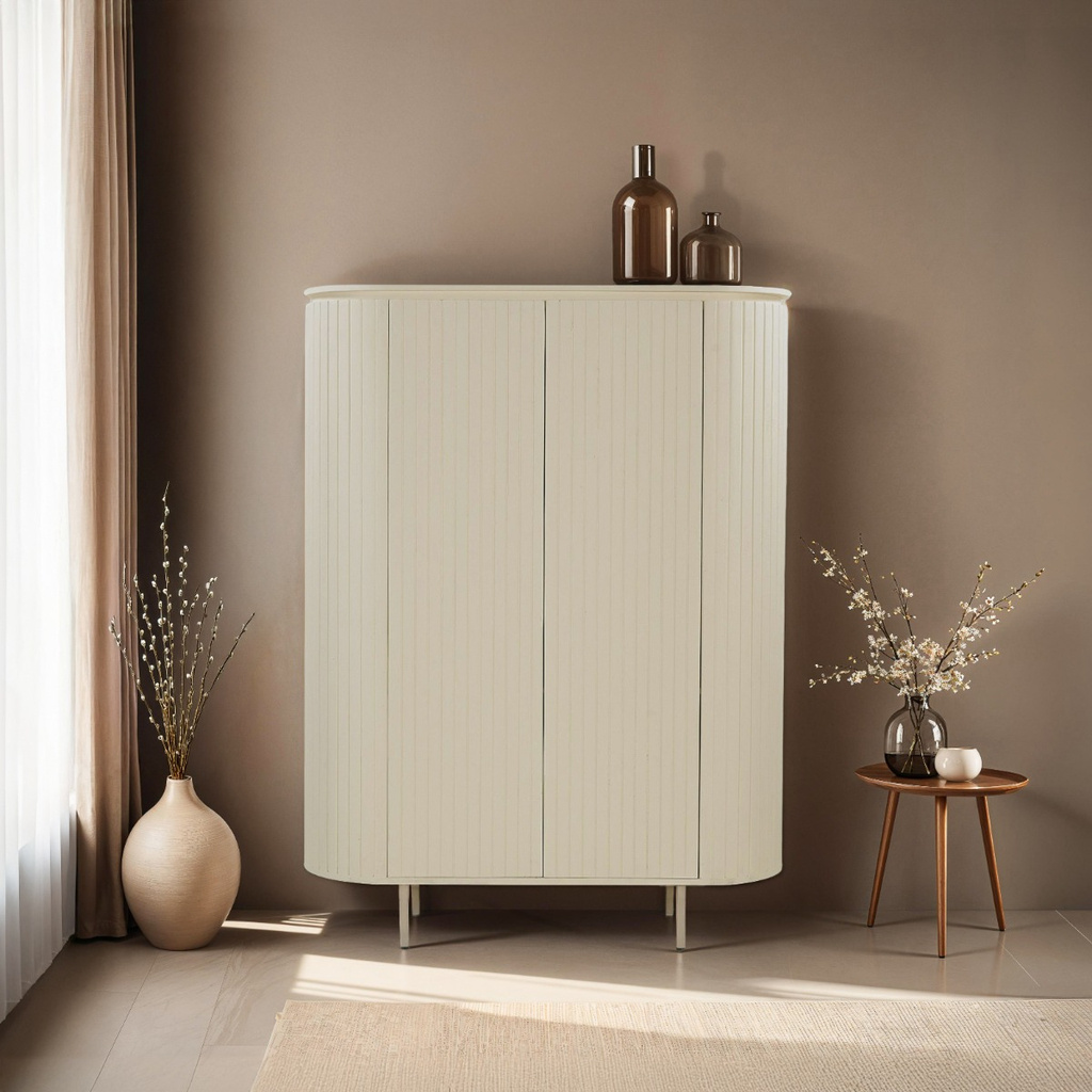 Kast Patou Hardhout Beige 151x115x43 cm - Rene Houtman