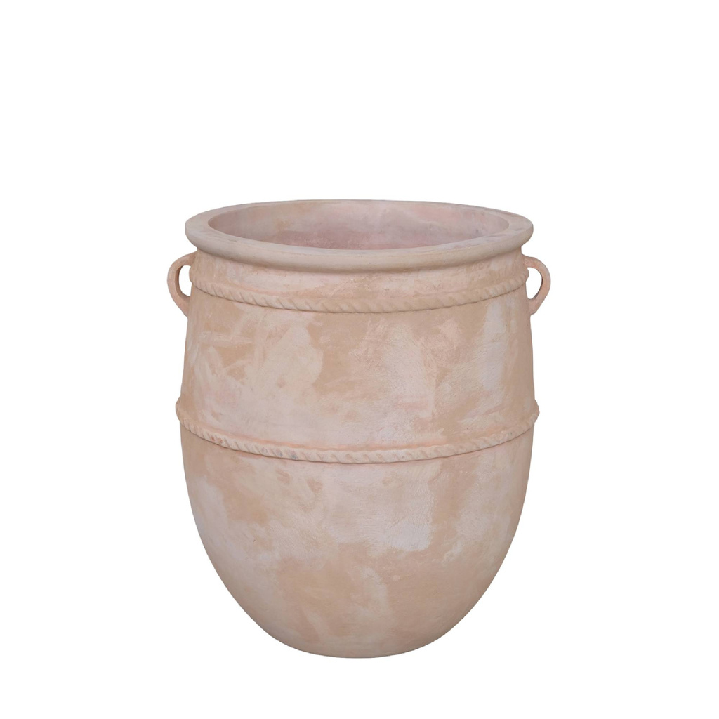 Smayan natuurlijke ronde terracotta pot ruw 72x60 Cm - Rene Houtman
