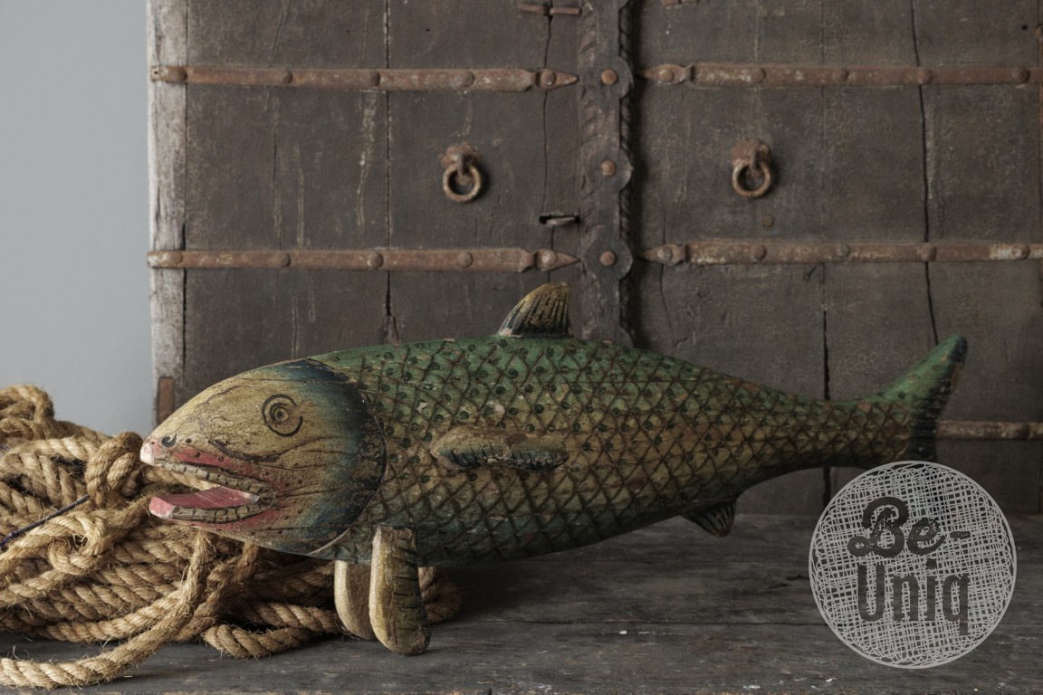 Authentieke Houten Vis | H40xB116xD17 cm | Rene Houtman Interieurs - Rene Houtman