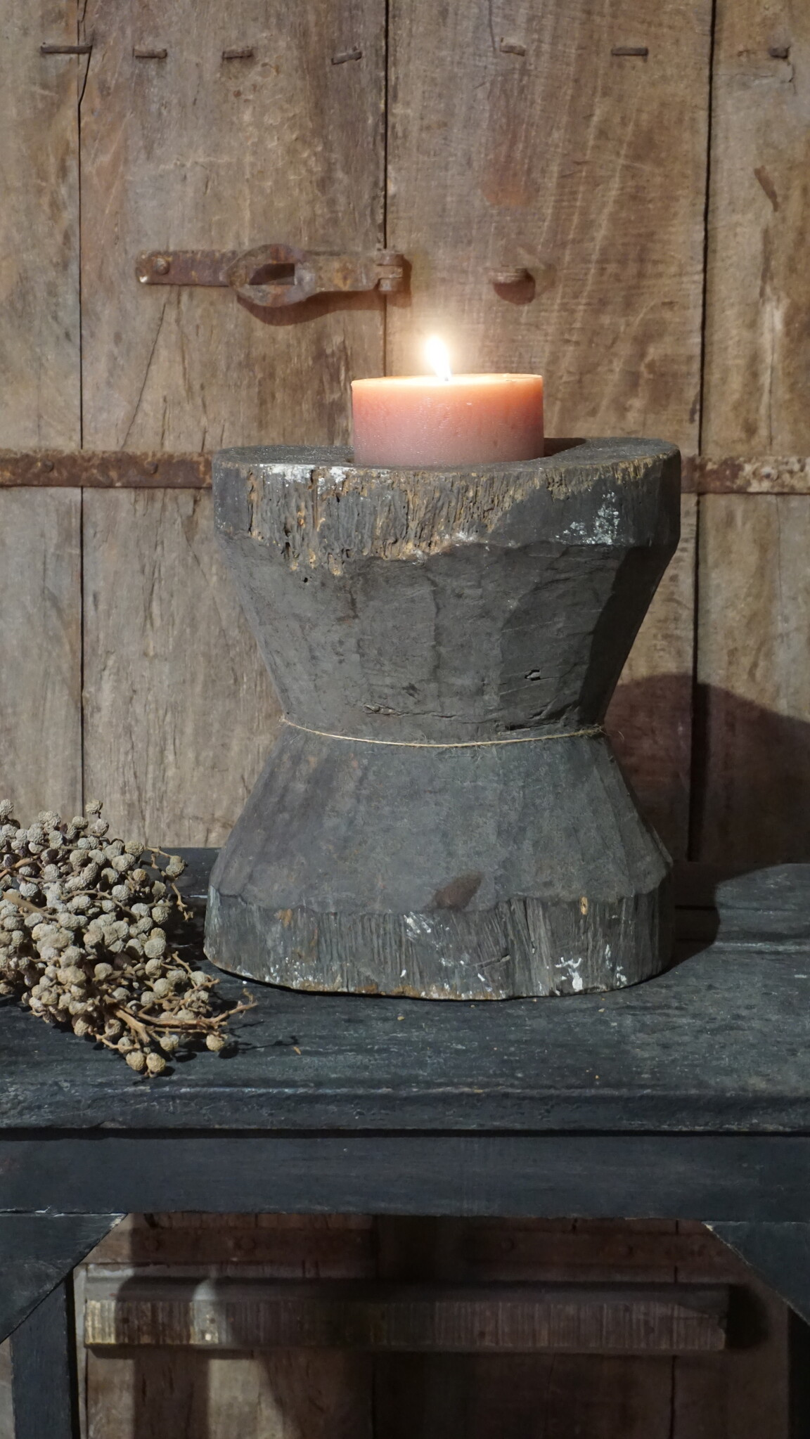 Oud Houten Vijzel | Uniek | H27 x D24 cm | Rene Houtman Interieurs ...