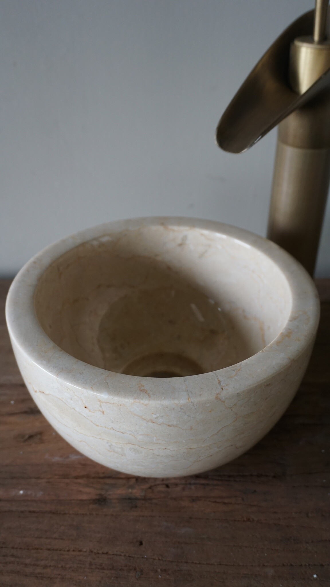 Waskom Marmer Beige | Ø21 x H12 cm | Rene Houtman Interieurs - Rene Houtman
