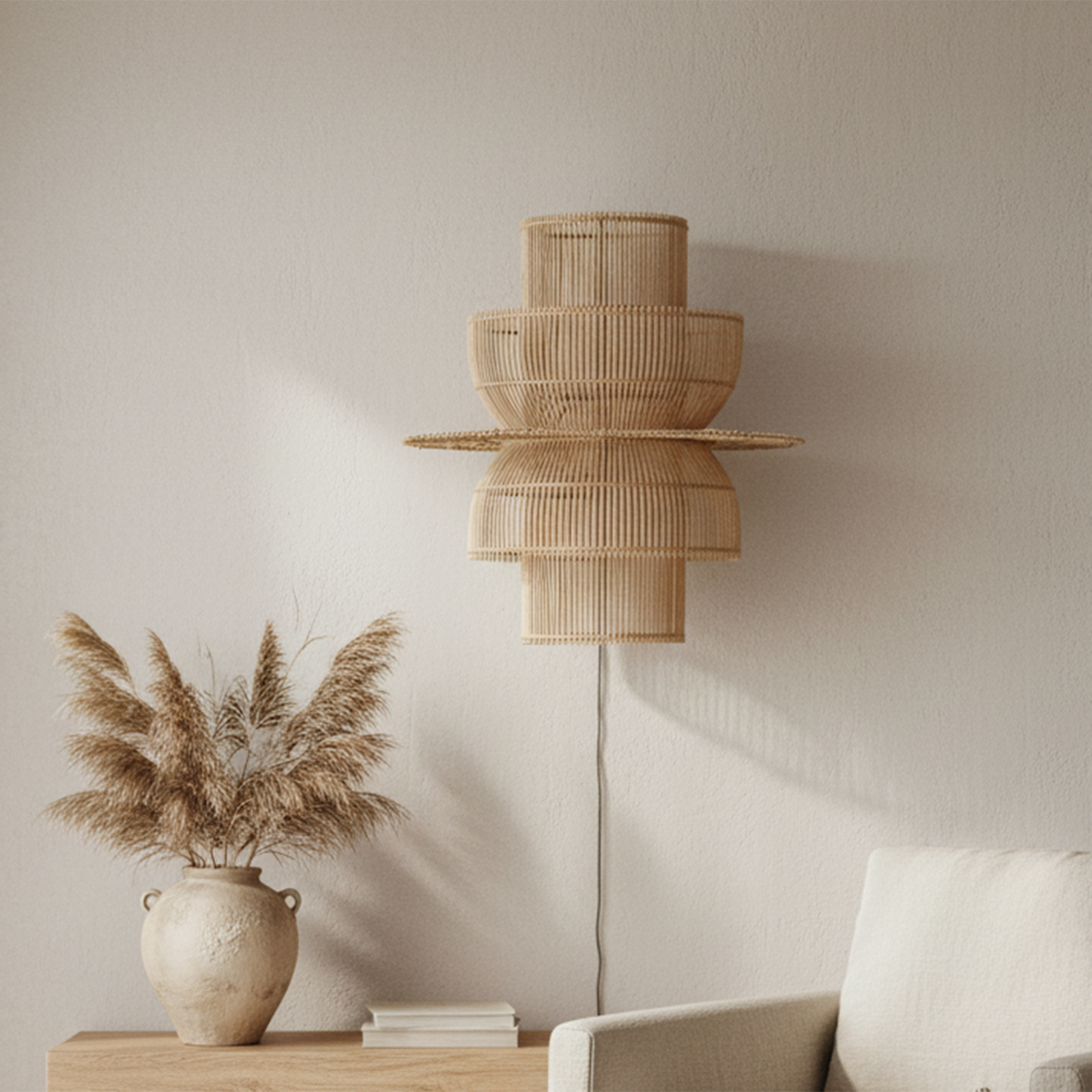 Saturn Wandlamp | Rotan | H55 x B52 x D33 cm | Rene Houtman Interieurs ...