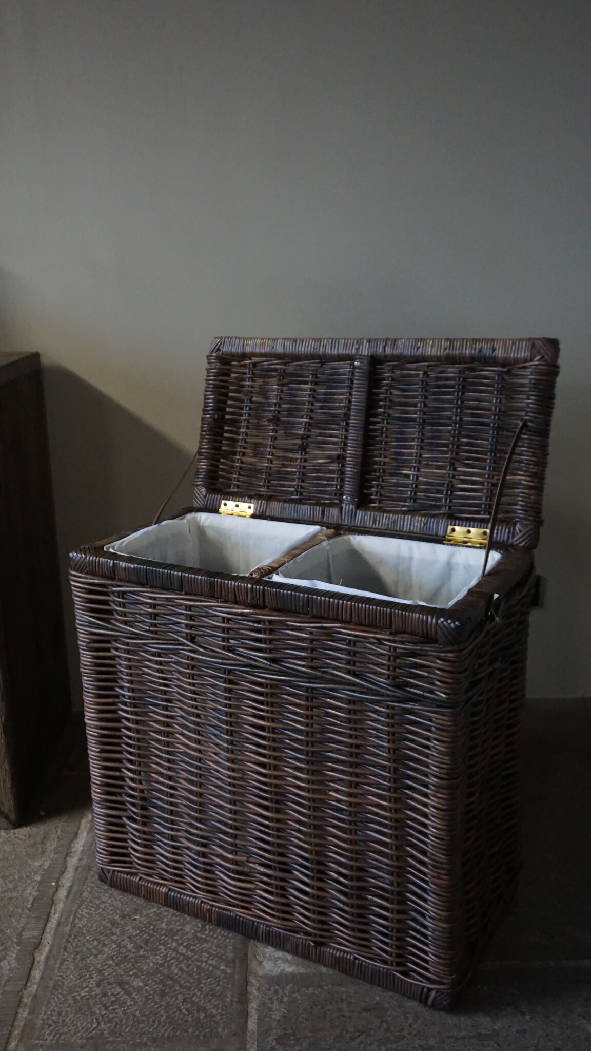 Wasmand Rotan/Riet | Dubbel | Bruin | H68 x B68 x D33 cm | Linnen ...