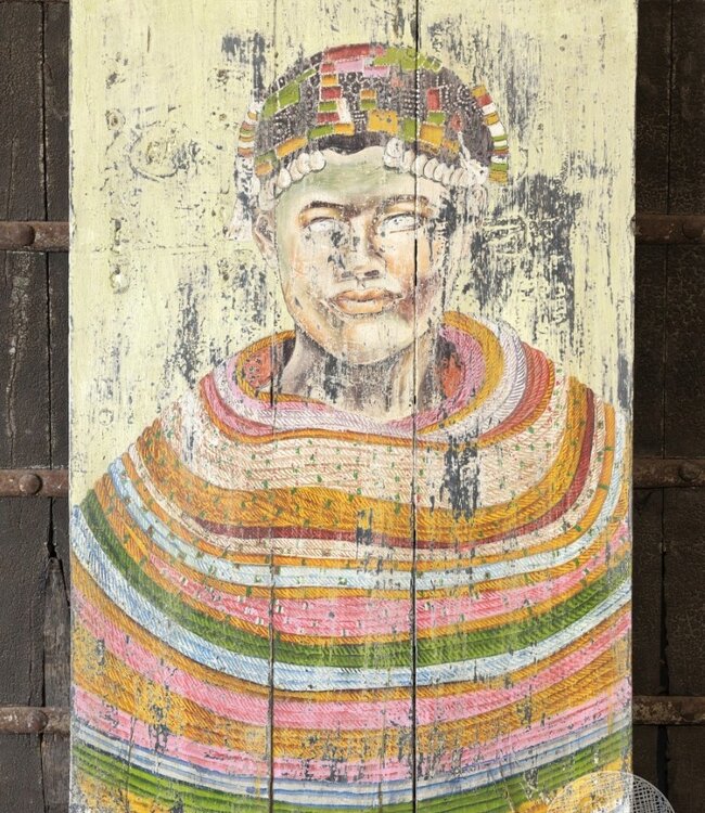 Handbeschilderd Wandpaneel | H87 x B53 x D2 cm | Uniek | Rene Houtman ...