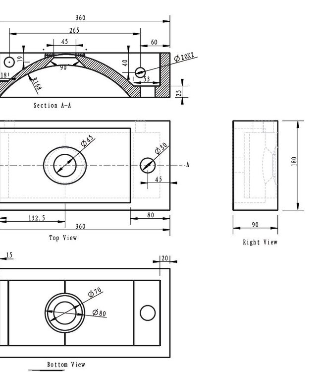 Raw Fontein | Rechts | Hardsteen | Gezoet | H36 x B18 x D9 cm - Rene ...