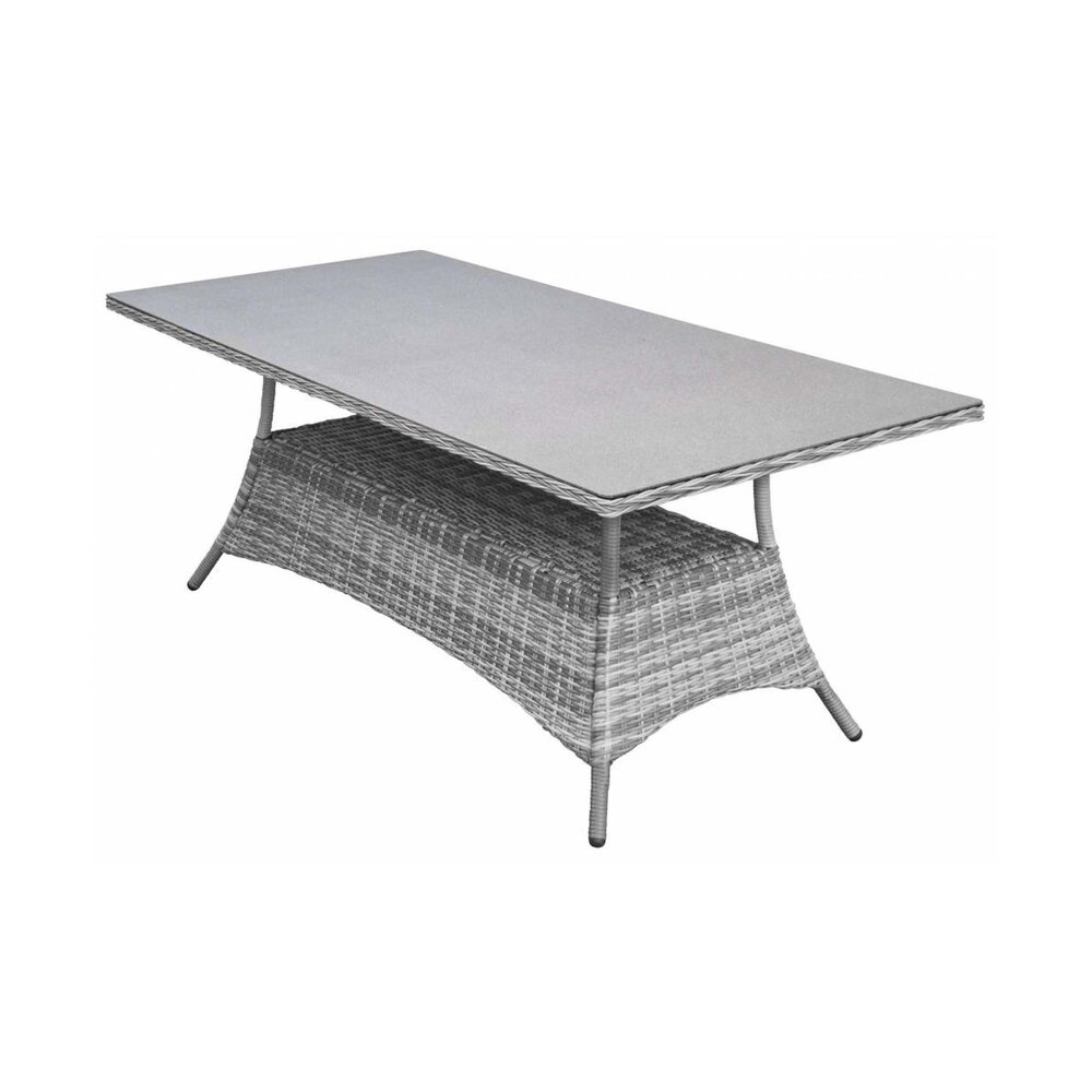 Tuintafel Dublin 160x90cm | Ash Grey | Keramiek & Wicker