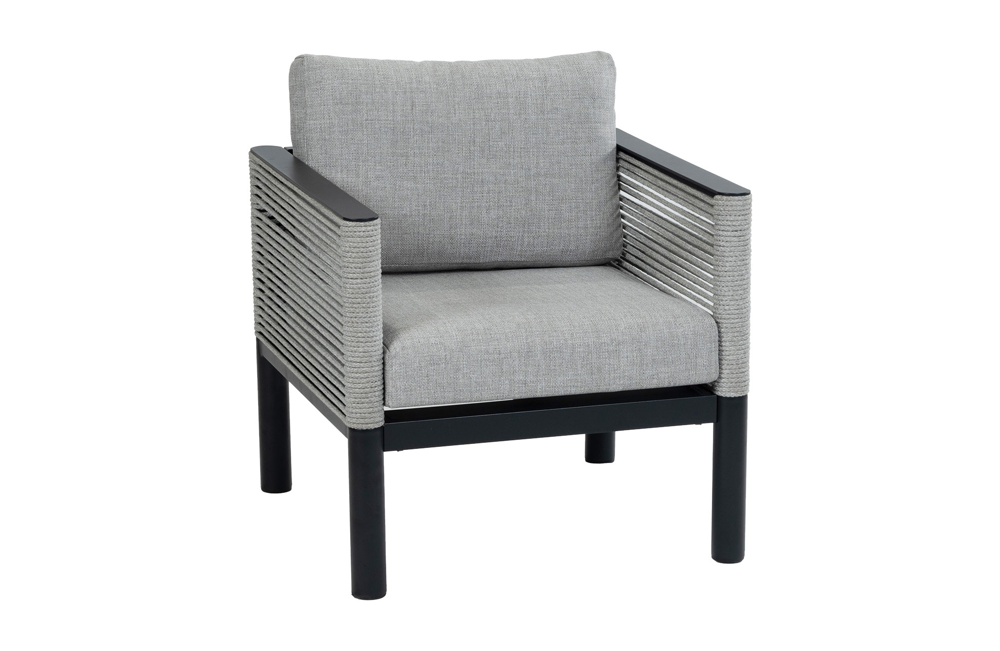 Loungestoel Cuba | Black | Rope & Aluminium