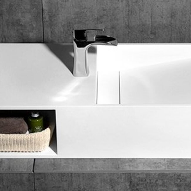 Solid surface wastafel 120 x 42 x 20 cm - Sanitear