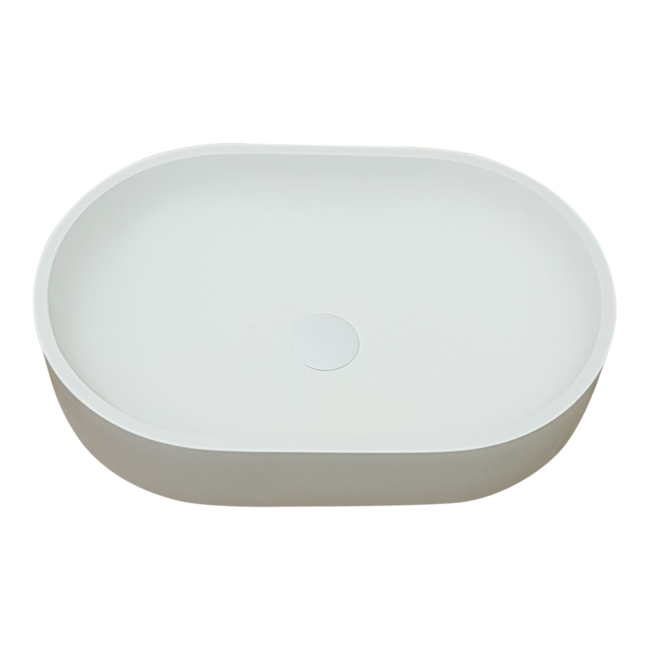 Solid surface waskom ovaal 55 x 36 x 13 cm - Sanitear
