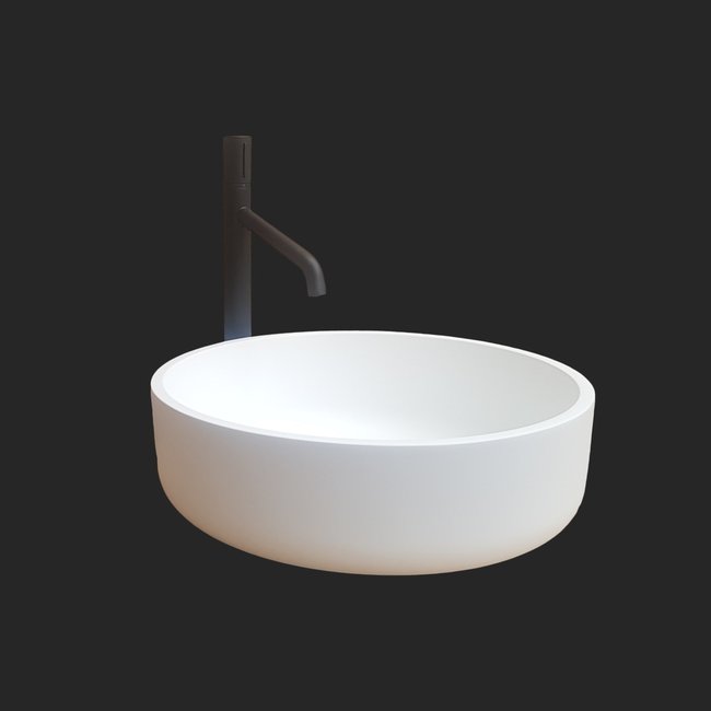 Waskom I 40 cm I Rond I Solid surface I Mat wit I - Sanitear