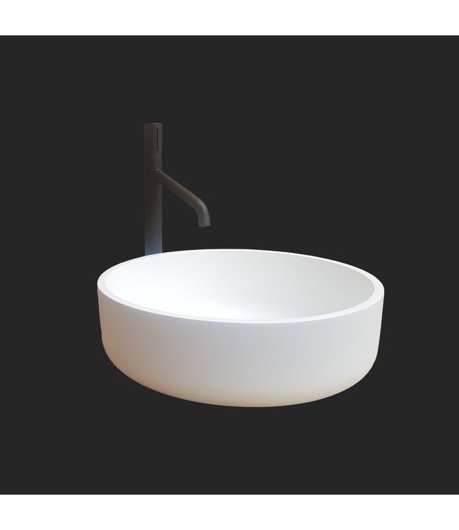 Waskom I 40 cm I Rond I Solid surface I Mat wit I - Sanitear