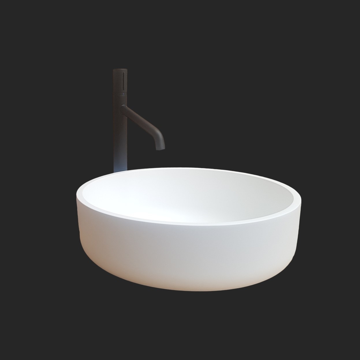 Waskom I 40 cm I Rond I Solid surface I Mat wit I - Sanitear