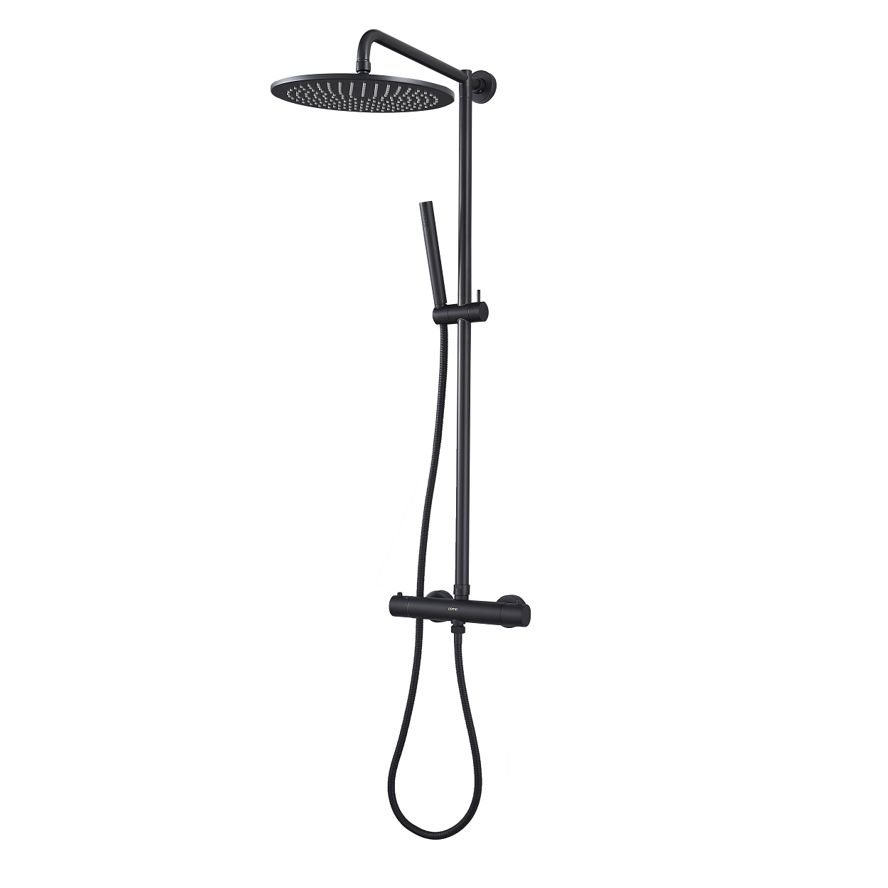Doucheset zwart I MOOD I opbouw 3 standen met 30cm hoofddouche - Sanitear
