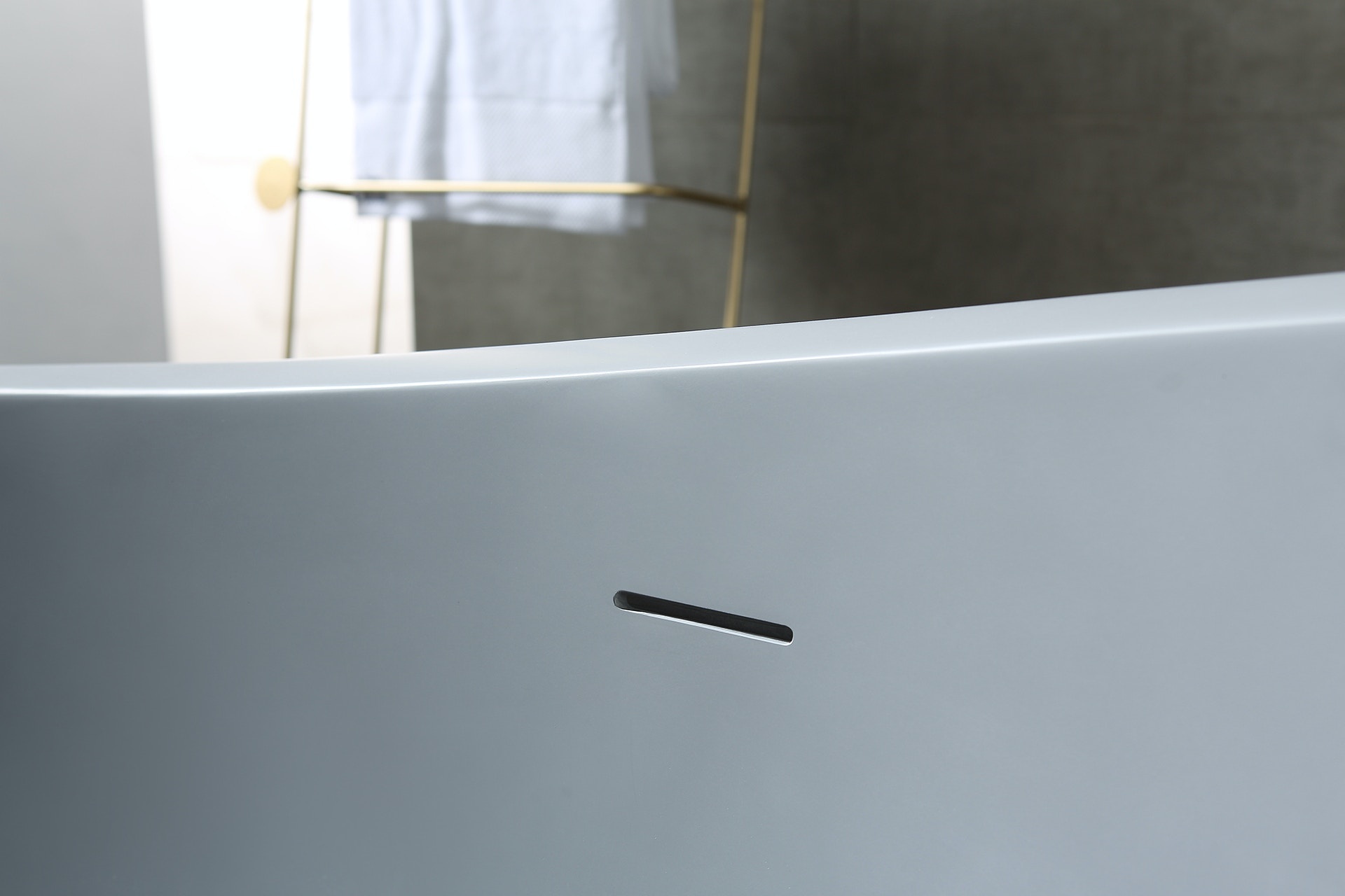 ligbad solid surface 180 x 110 x 62 cm mat grijs - Sanitear