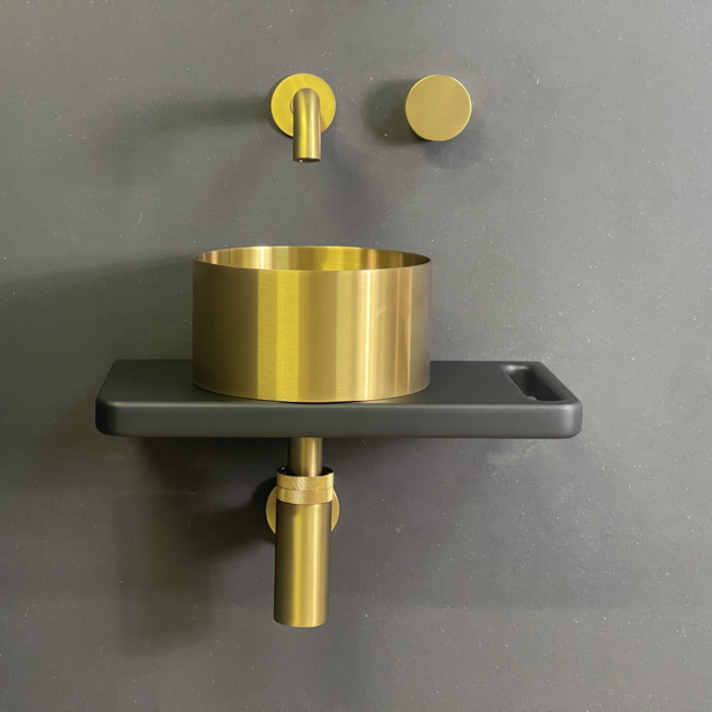 Fontein toilet goud I Mood 60 I zwarte plank - Sanitear