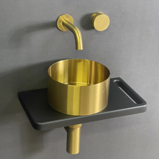 Fontein toilet goud I Mood 60 I zwarte plank - Sanitear