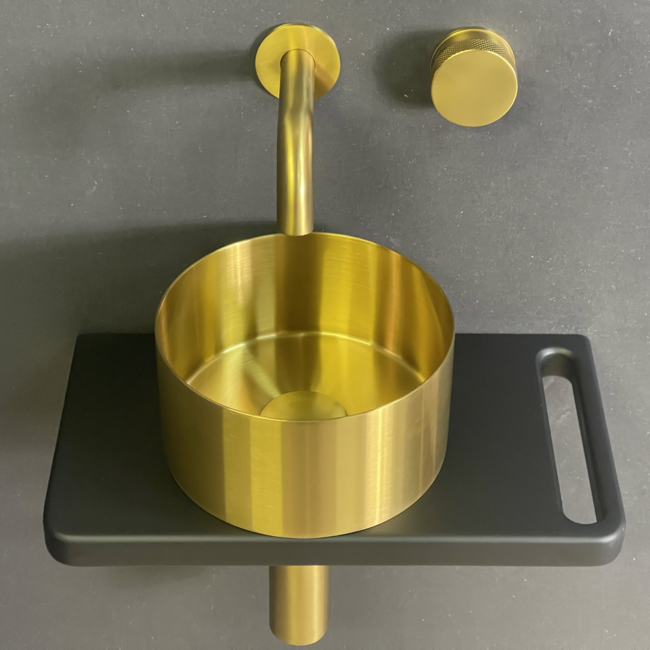 Fontein toilet goud I Mood 60 I zwarte plank - Sanitear