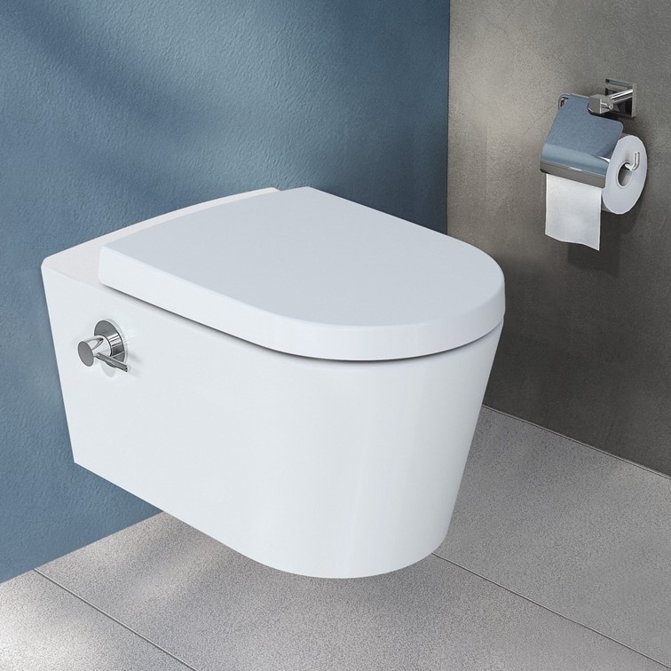 Vitra Nest Wandcloset met Ingebouwde Bidet – Rimfree & Softclose - Sanitear